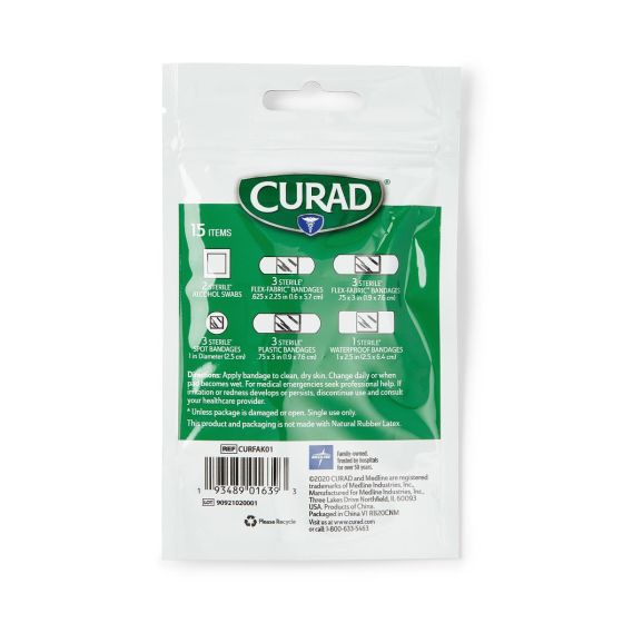 CURAD 15-Piece First Aid Portable Pack 1Ct