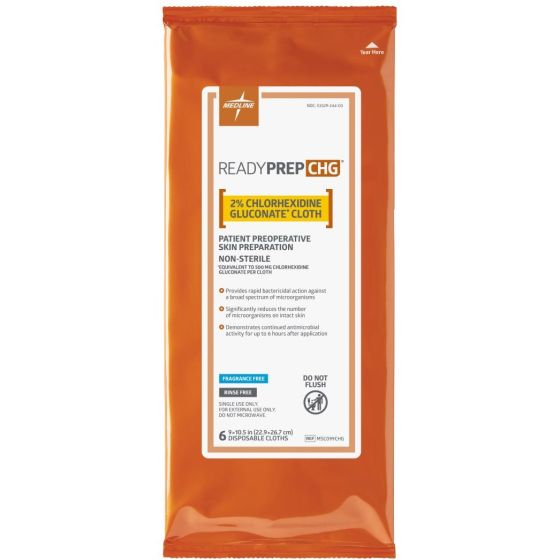 ReadyPrep 2% Chlorhexidine Gluconate (CHG) Preoperative Bathing Cloths ...