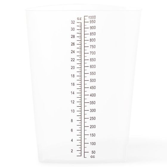 Graduated Triangular Intake/Output Container, Black, 1000 mL, Pack of 10