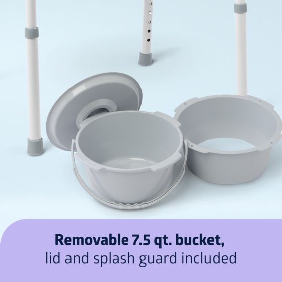 Medline 3-in-1 Elongated Steel Commode 350lb Cap 1Ct