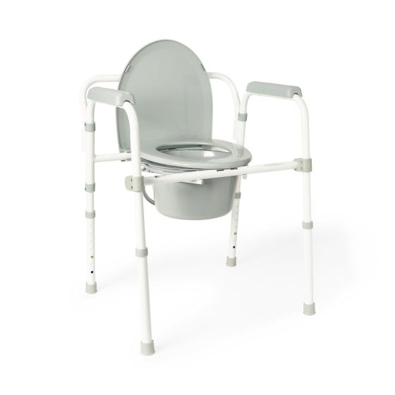 Medline 3-in-1 Folding Steel Commode Retail 350lb Cap 1Ct
