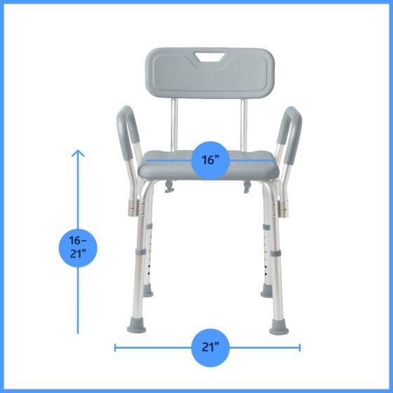 Medline Knockdown Bath Bench with Arms 1Ct