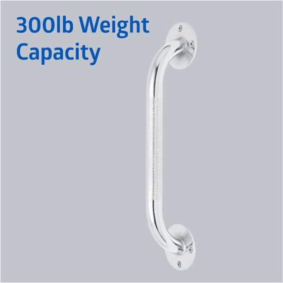 Medline 12in Knurled Chrome Grab Bar 300lb Capacity 1Ct