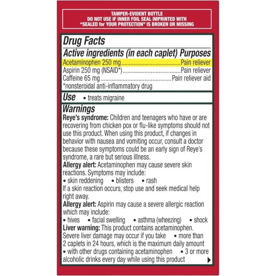 Excedrin Migraine Relief Caplet 24Ct