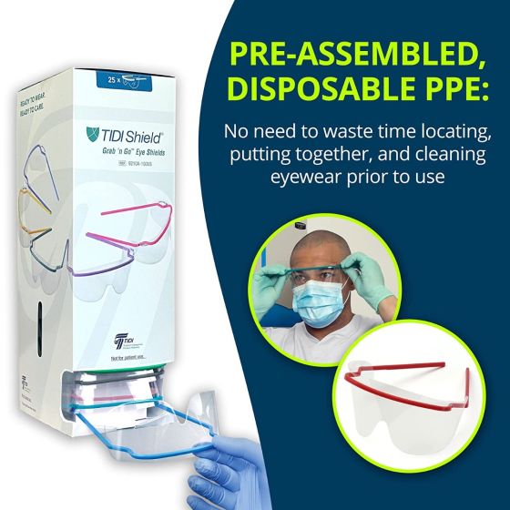 TIDI Shield Grab N Go Eye Shield 100Ct