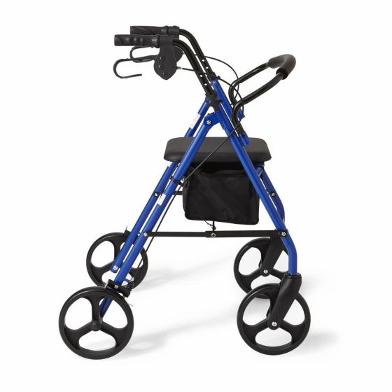 Medline Basic Steel Rollator With 8in Wheels Blue 1Ct