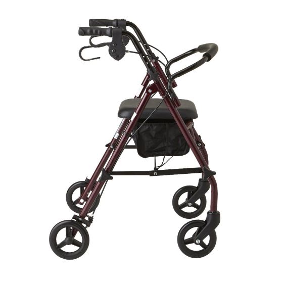 Medline Basic Steel Rollator W/ 6in Wheels Burgundy 1Ct