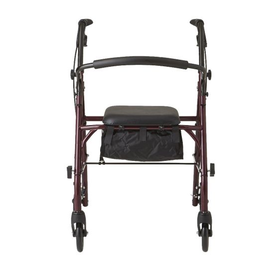 Medline Basic Steel Rollator W/ 6in Wheels Burgundy 1Ct