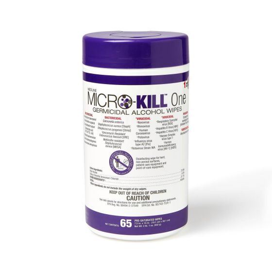 Medline Micro-Kill One Germicidal Alcohol Wipes 7x15 65Ct