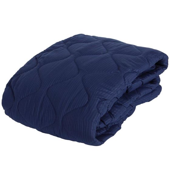 Medline Suede Touch Collection Capped Quilt 81x110in Peacoat Blue 1Ct