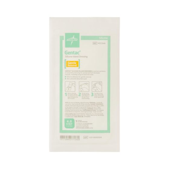 Medline Gentac Silicone Island Dressing 4x8 150Ct