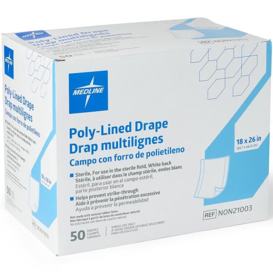 Poly-Lined Field Drapes, 18in x 26in, Box of 50