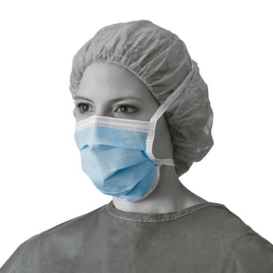 Medline Basic 3-Ply Surgical Face Mask with Ties 50Ct