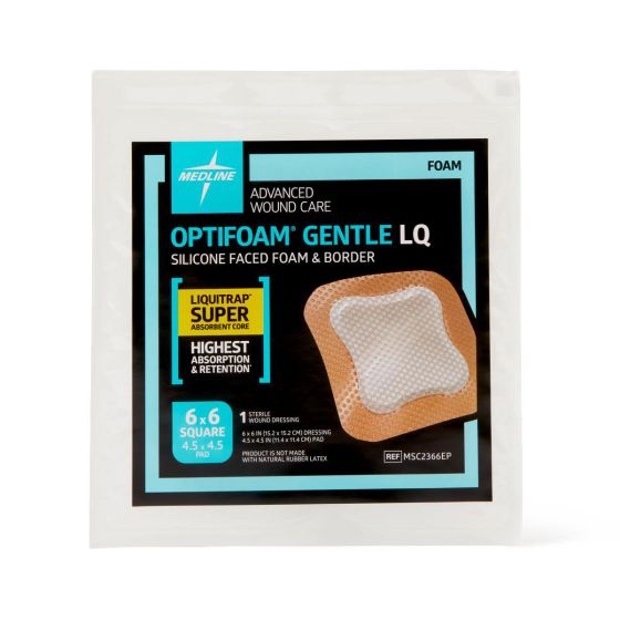 Optifoam Gentle LQ Silicone/Foam Dressing 6x6 1Ct