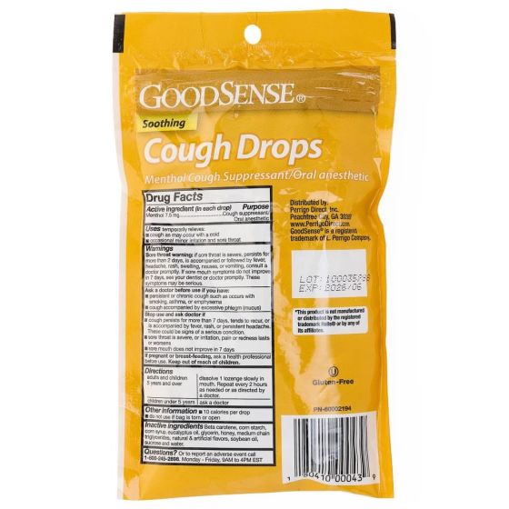 GoodSense Cough Drops 7.5mg Menthol Honey Lemon 30Ct