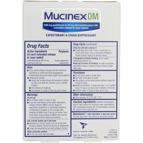 Mucinex DM 12-Hr Expectorant & Cough Tablet 20Ct