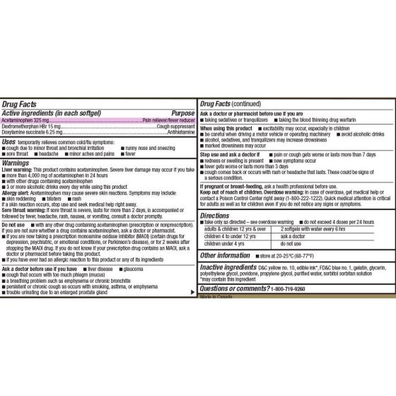 GoodSense NightTime Cold & Flu Multi-Symptom Relief Softgels 16Ct