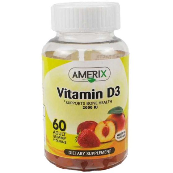 Calcium (250 mg) and Vitamin D (500 IU), 60 Gummies per Bottle, One Bottle