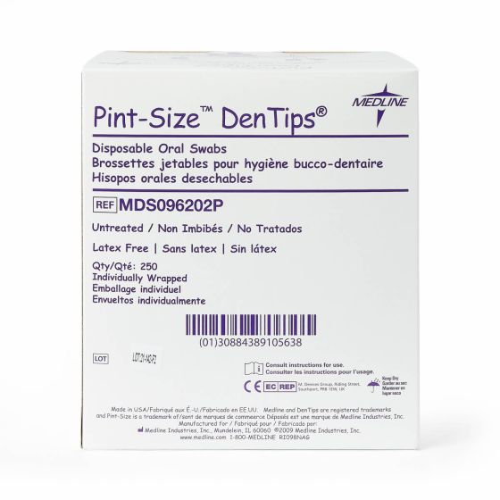 DenTips Untreated Oral Swabs Blue Small 500Ct