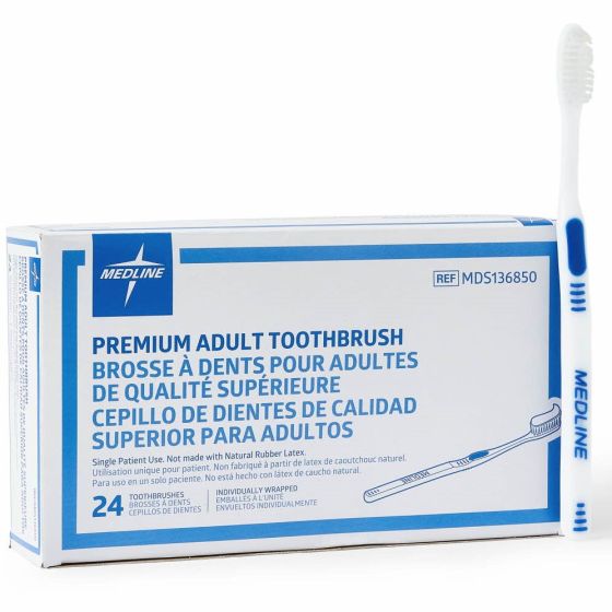 Medline Premium Adult Toothbrush 24Ct