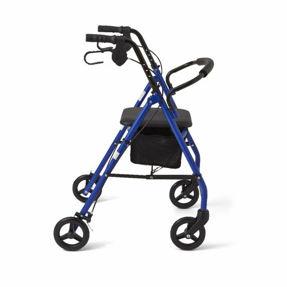 Medline Basic Steel Rollator With 6in Wheels Blue 1Ct