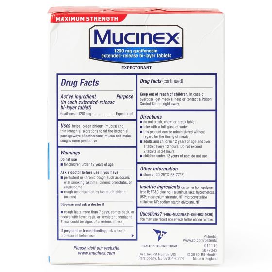 Mucinex Extended Relief, 1200mg, 42Ct
