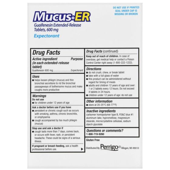 GoodSense Mucus ER Guaifenesin Extended Relief Tablets 600mg 40Ct