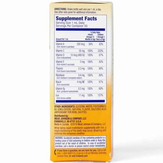 Poly-Vi-Sol with Iron Multivitamin Supplement Drops, 50 mL