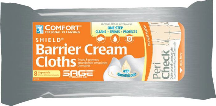 Sage Comfort Shield Barrier Cream Cloths 8Ct
