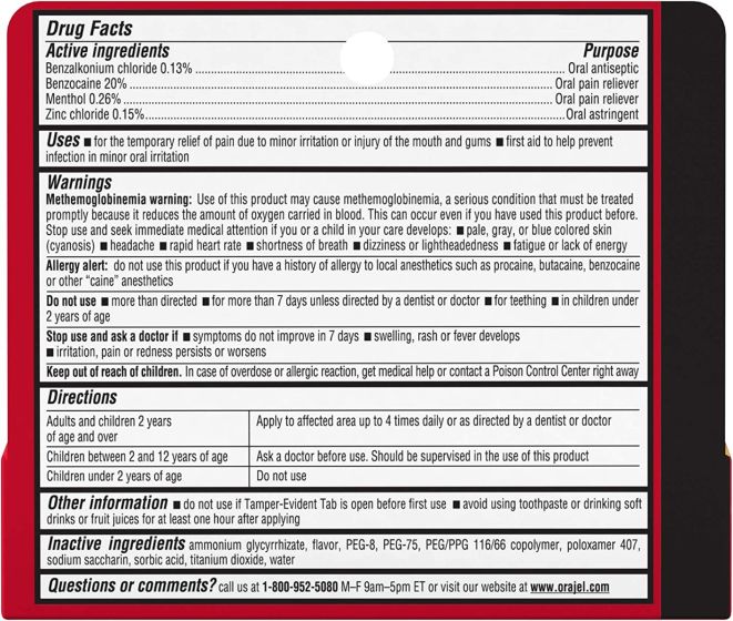 Orajel 4x Cream for Teeth and Gums, 0.33 oz.