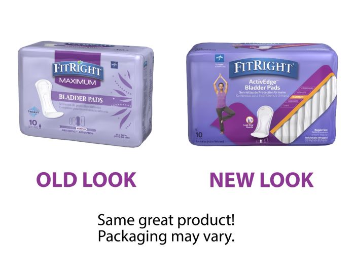 Medline FitRight Bladder Pad 5.5x13.75 Maximum 10Ct