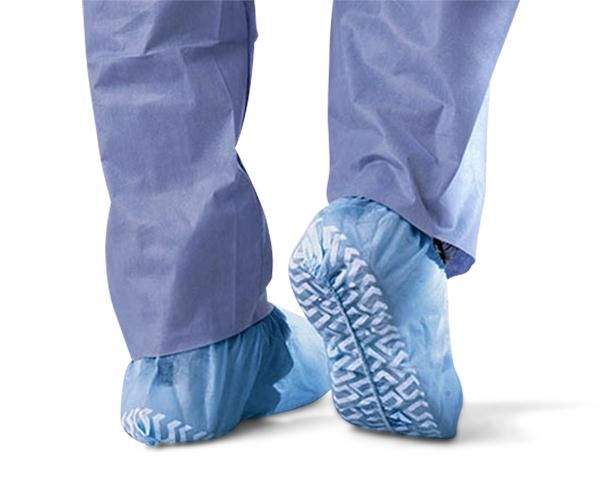 Medline Nonskid Multi-Layer Shoe Cover Blue XL 100Ct