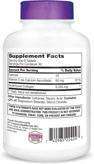 21st Century Super Collagen Plus Vitamin C Tablet 180Ct