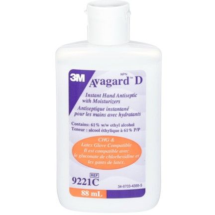 3M Avagard D Instant Hand Antiseptic Sanitizer 3oz 48Ct