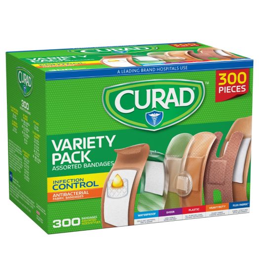 CURAD Adhesive Bandage Variety Pack 300Ct