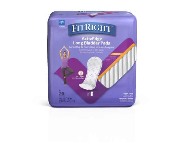 FitRight ActivEdge Long Bladder Pad 4x15.75 Max 20Ct