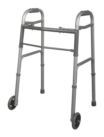 Medline Youth Folding Walker with 5in Wheels 300lb 1Ct