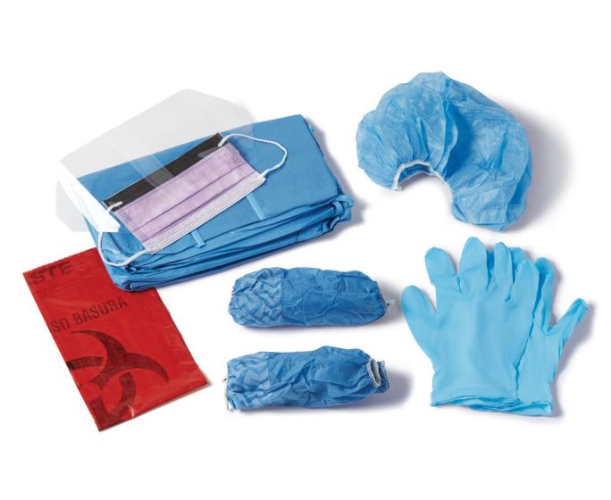 PPE Employee Protection Kits with Eyeshield, Exam Gloves and Isolation ...
