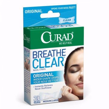 CURAD Breathe Clear Nasal Strips 30Ct