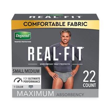 Depend FIT-FLEX Maximum Absorbency Men's Underwear S/M 22Ct