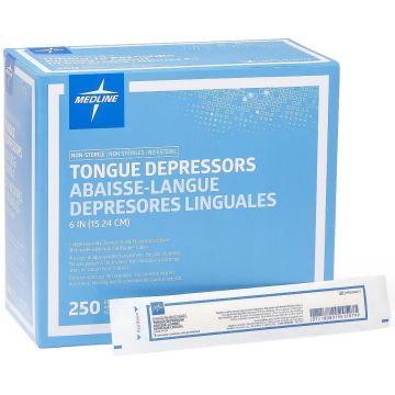 Medline Sterile 6in Tongue Depressor 100Ct