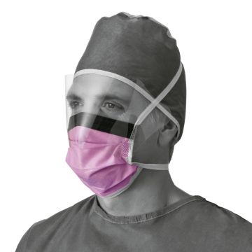 Medline ASTM Level 3 Mask with Eye Shield/Ear Loops 100Ct