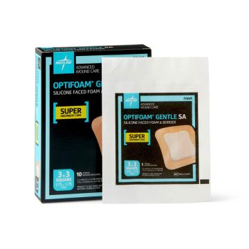 Optifoam Gentle Foam Dressing/Silicone Border 4x4 10Ct
