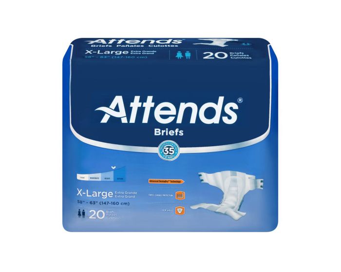 Attends DermaDry Disposable Briefs Max/Severe XL 20Ct