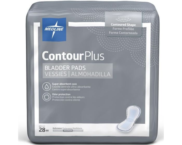 Medline ContourPlus Bladder Pad Maximum 6.5x13.5 28Ct