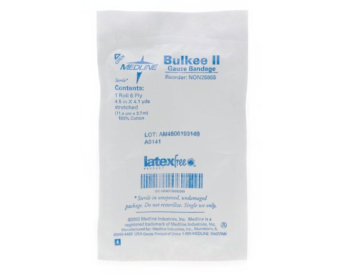 Medline St Bulkee II Cotton Gauze Bandage 4.5inx4yd 100Ct