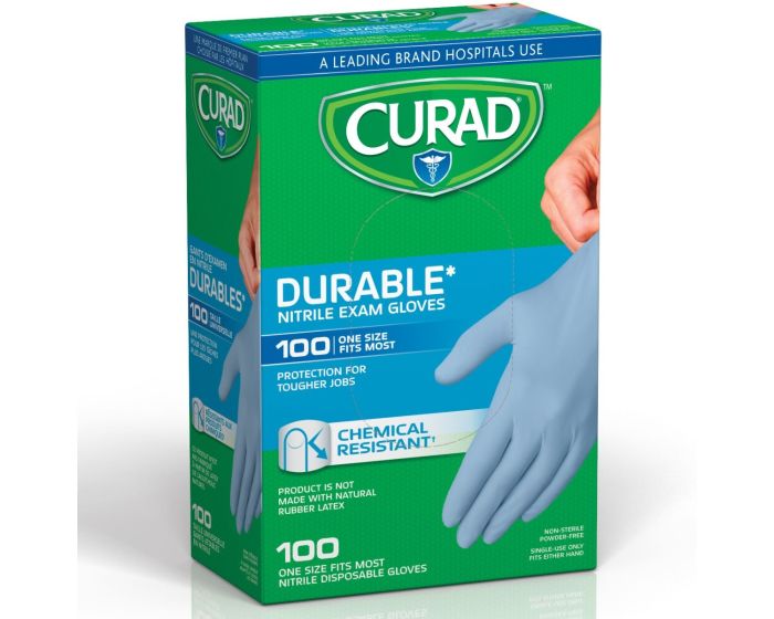 CURAD Nitrile Exam Gloves One Size 100Ct