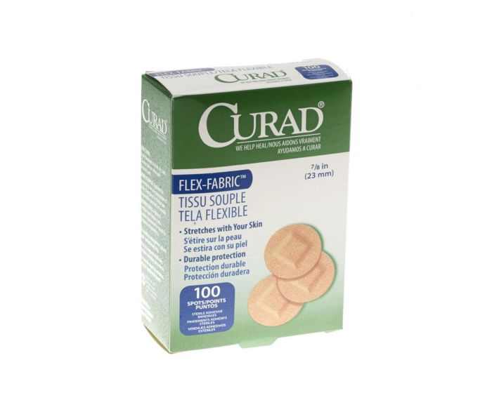 CURAD Flex-Fabric Adhesive Bandages 7/8in Spot 100Ct