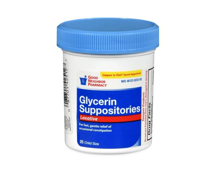 Glycerin Suppositories Laxative Relief, For Children (Pediatric Size ...