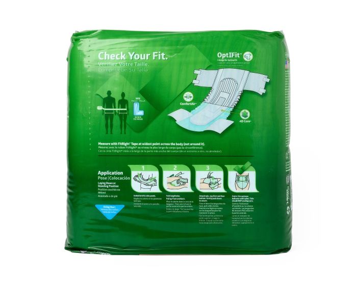 Medline FitRight OptiFit Extra Disposable Brief L 80Ct